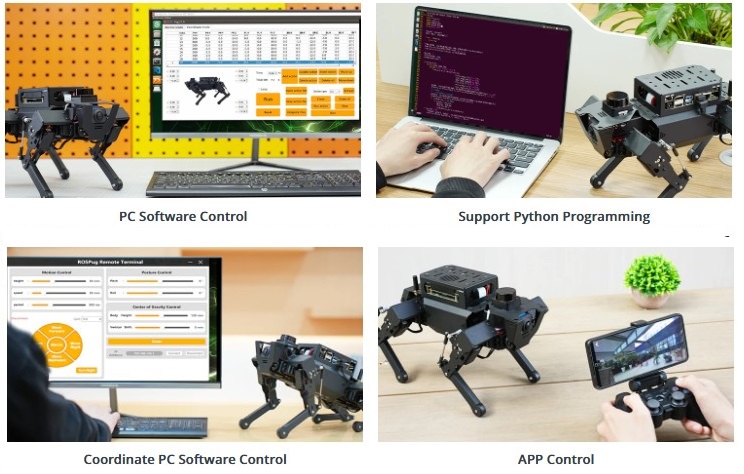 ROSPug Quadruped Bionik Robot Köpek (Jetson NANO Entegre, ROS ve Pyton Desteği) - Robot Sepeti